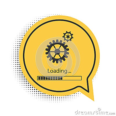 Black Loading And Gear Icon Isolated On White Background. Progress Bar ...