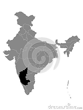 Location Map Of Karnataka State Cartoon Vector | CartoonDealer.com ...