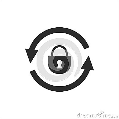 Black Lock With Circular Arrows Vector Illustration | CartoonDealer.com ...