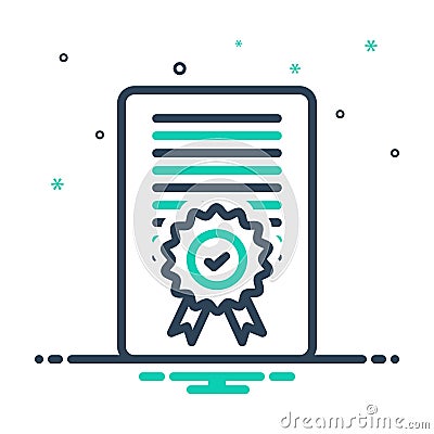 Mix Icon For Accreditation, Certificate And Diploma Cartoon Vector ...