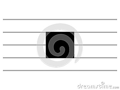 Black Music Symbol Of Octuple Whole Note Rest On Ledger Lines Vector ...