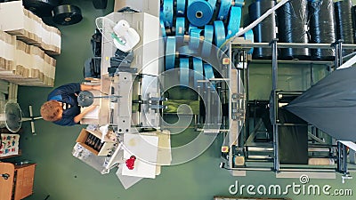 Black Plastic Bag Manufacturing Process. Polyethylene Bag Production ...