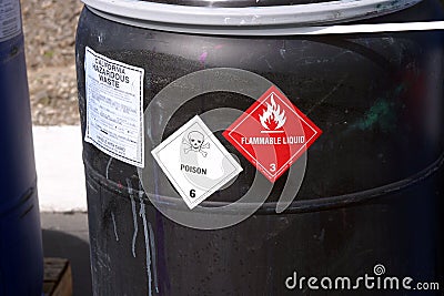 Black Plastic Drum With Hazardous Waste Royalty-Free Stock Photography ...
