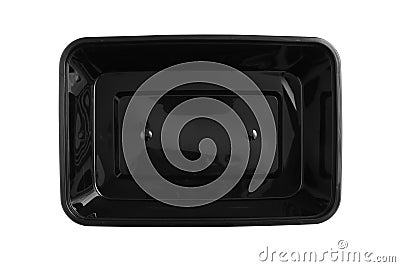 Black Plastic Rectangle Shape Tray Top View Isolated On White ...
