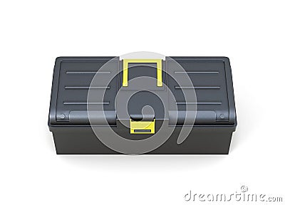 Black Plastic Tool Box. Top View. 3d Rendering Stock Image ...