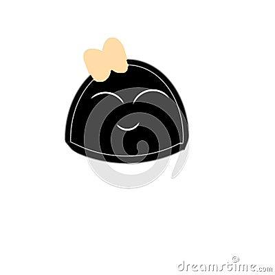 Black Pou Smiling Picture With Ribbon Stock Image | CartoonDealer.com ...