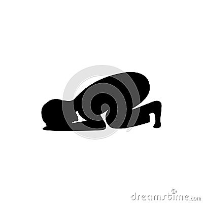 Black Silhouette Design With Isolated White Background Of Man Prostrate ...