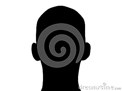 Black Silhouette Of The Profile Of The Human Head. Flat Vector ...