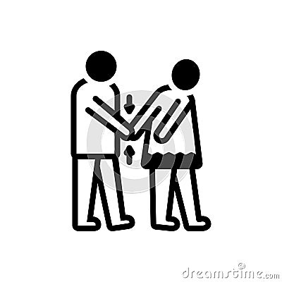 Black Solid Icon For Coercion, Rape And Forcing Vector Illustration ...