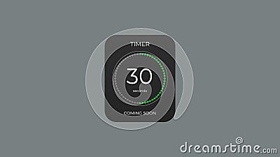 Black Square Clock Timer Counts Down 1 Minute, Countdown, Alpha Channel ...