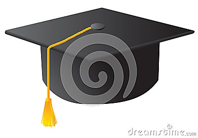 The Black Student Graduation Hat Cartoon Vector | CartoonDealer.com ...