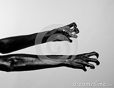 Black Thin Hands Of Death Stock Illustration - Image: 42329250