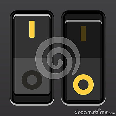 Black Toggle Power Switches Vector Illustration | CartoonDealer.com ...