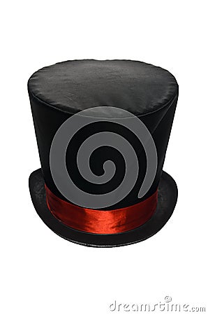 Black Top Hat With Red Ribbon Royalty Free Stock Photo - Image: 33563655