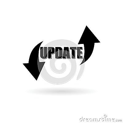 Black Update Software Sticker Or Logo, Concept Meaning Replacing ...