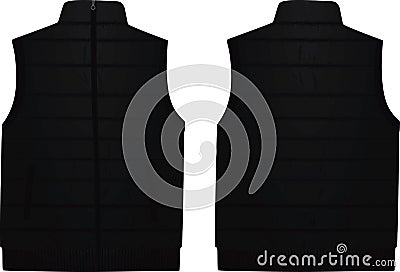 Black Vest, Front And Back View Vector Illustration | CartoonDealer.com ...