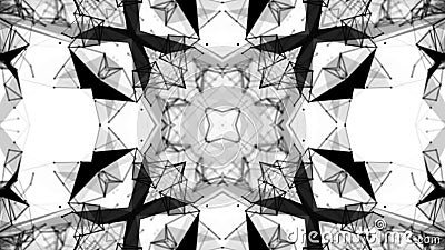 Black and White Animated Pattern. Abstract Moving Kaleidoscope. 3d ...