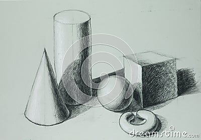 Hand Drawn Illustration Of Different Geometric Shapes Stock Photo ...