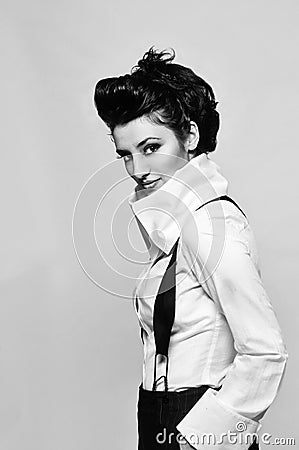 Black And White Fashion Model Royalty Free Stock Photo - Image: 7690225