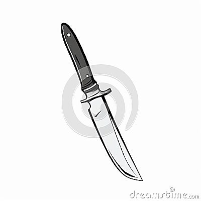 Comic Art Knife Illustration On White Background Royalty-Free Cartoon ...