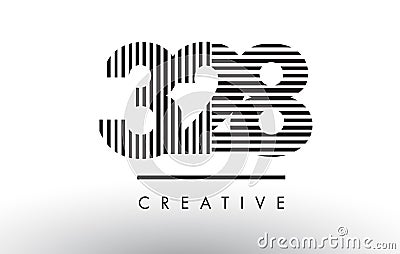 328 Black And White Lines Number Logo Design. Cartoon Vector ...