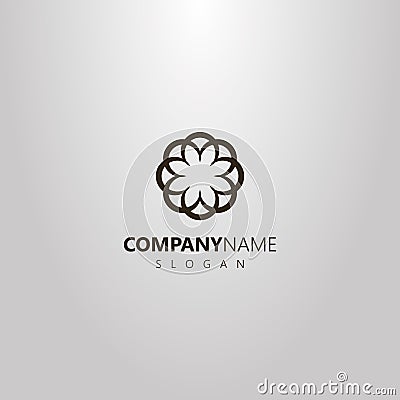 Simple Vector Round Flat Art Logo Of Gothic Lancet Window Or Abstract ...