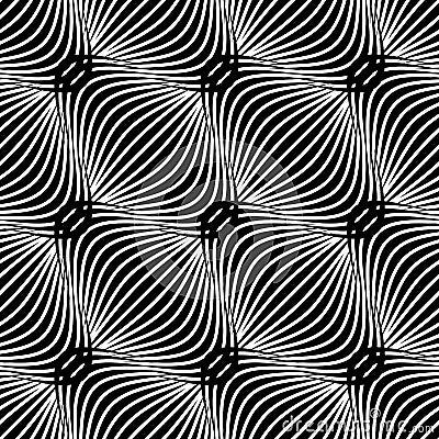 Black and white simple wavy pattern - Stock Image - Everypixel