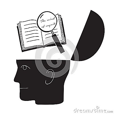 Symbolic Drawing Of Head And Knowledge With Culture Vector Illustration ...