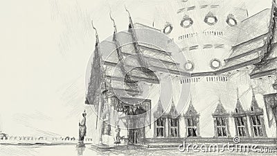 Black and White of Temple Background Stock Video - Video of white ...