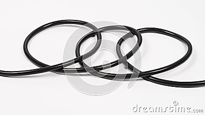 Black Wire Isolated on White. Side View. Loop Motion. Rotation 360 ...