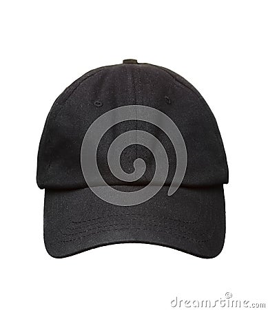 Black Working Peaked Cap. Front View. Isolated On A White Backg Stock ...