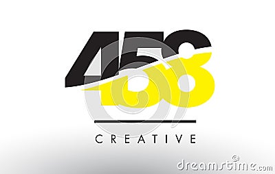 458 Black And Yellow Number Logo Design. Vector Illustration ...