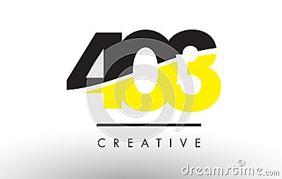 403 Black And Yellow Number Logo Design. Vector Illustration ...