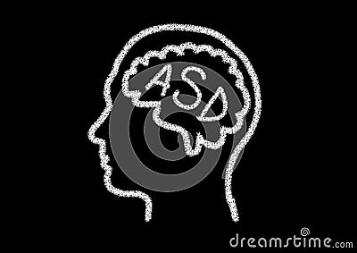 Blackboard Drawing Of A Head With ASD On The Brain. ASD Stands For ...