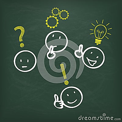 Blackboard Stickman Concept Planning Cartoon Vector | CartoonDealer.com ...