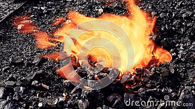 Blacksmith Forging Burning Fire Steel Manufacture Stock Footage - Video ...