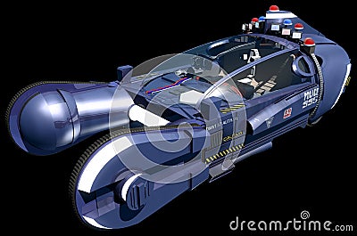 Blade Runner Spinner Car Isolated On A Black Background Stock ...
