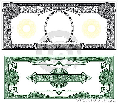 Blank for an Old Banknote with an Unoccupied Space Green Stock ...