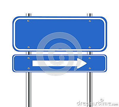 Blank Blue Traffic Sign With White Arrow Royalty-Free Stock Photography ...
