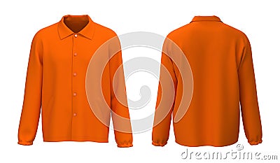 Blank Coach Jacket Mockup In Front And Back Views Stock Illustration ...
