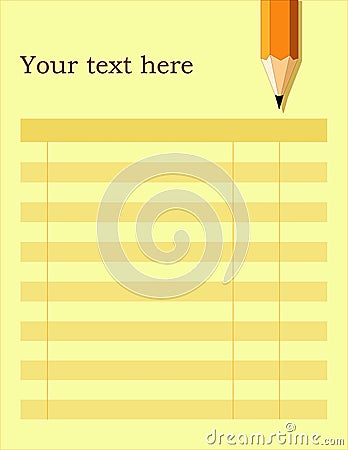 Blank Form, Yellow Background Cartoon Vector | CartoonDealer.com #7592749