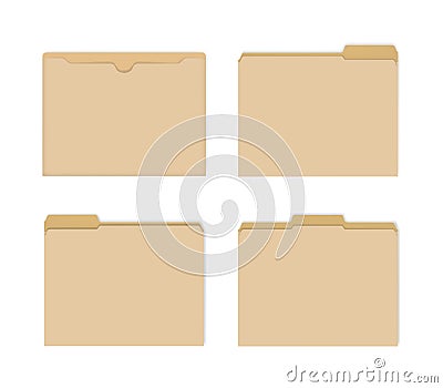 Blank Manila File Jackets With Various Cut Tabs Vector Mockup Set ...