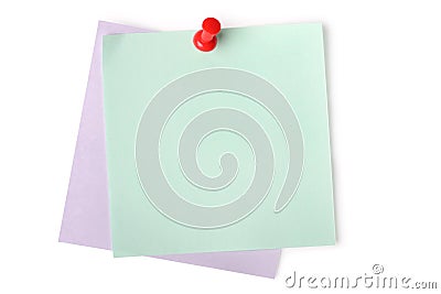 Blank Paper Notes With Red Pushpin Stock Image | CartoonDealer.com ...
