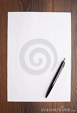 Blank Sheet Of White Paper And Pen Royalty Free Stock Images - Image ...