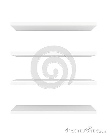 Blank Showcase Displays Shelves Front View Isolated On White Background ...
