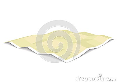 Blank Unfolded Paper Map Template Three Dimensional Perspective Vector ...