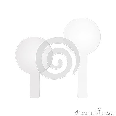 Blank White Hand Held Paddle Sign With Handle Isolated. Vector Mock-up ...