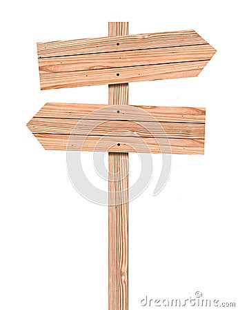 Blank Wooden Direction Sign Isolated On White Royalty-Free Stock Photo ...