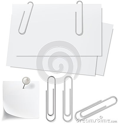 Blanks White Paper, Pin And Clip Cartoon Vector | CartoonDealer.com ...