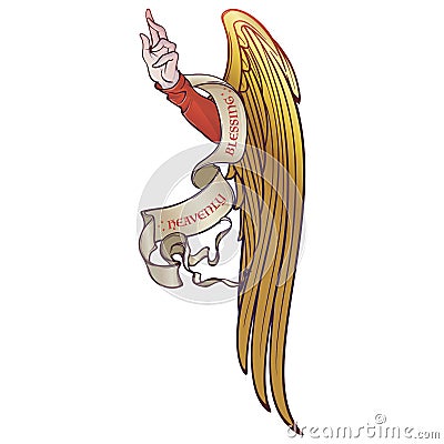 Blessing Hands. Black And White Linear Drawing Isolated On White ...